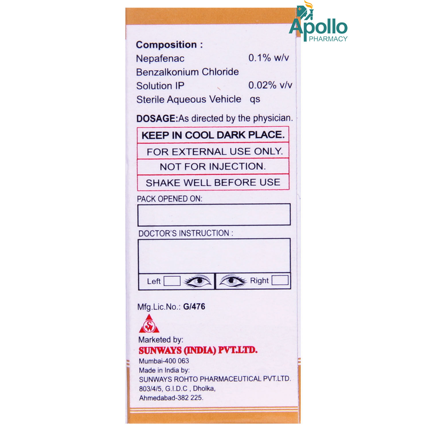 Xinep Eye Drops 5 ml Price, Uses, Side Effects, Composition - Apollo ...