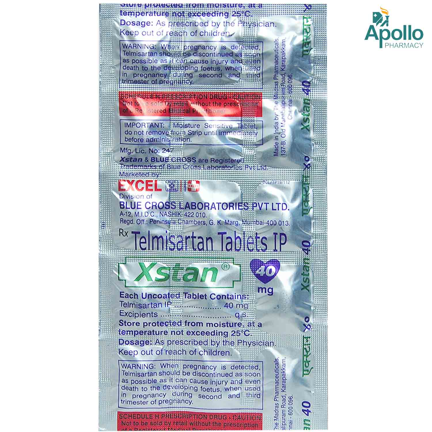 Xstan 40 mg Tablet 15's Price, Uses, Side Effects, Composition - Apollo ...