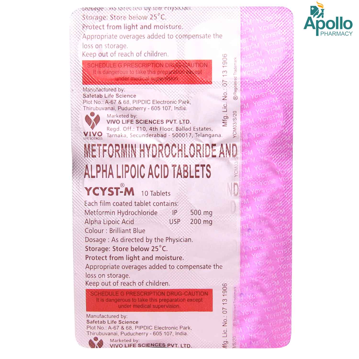 Ycyst-M Tablet 10's Price, Uses, Side Effects, Composition - Apollo ...