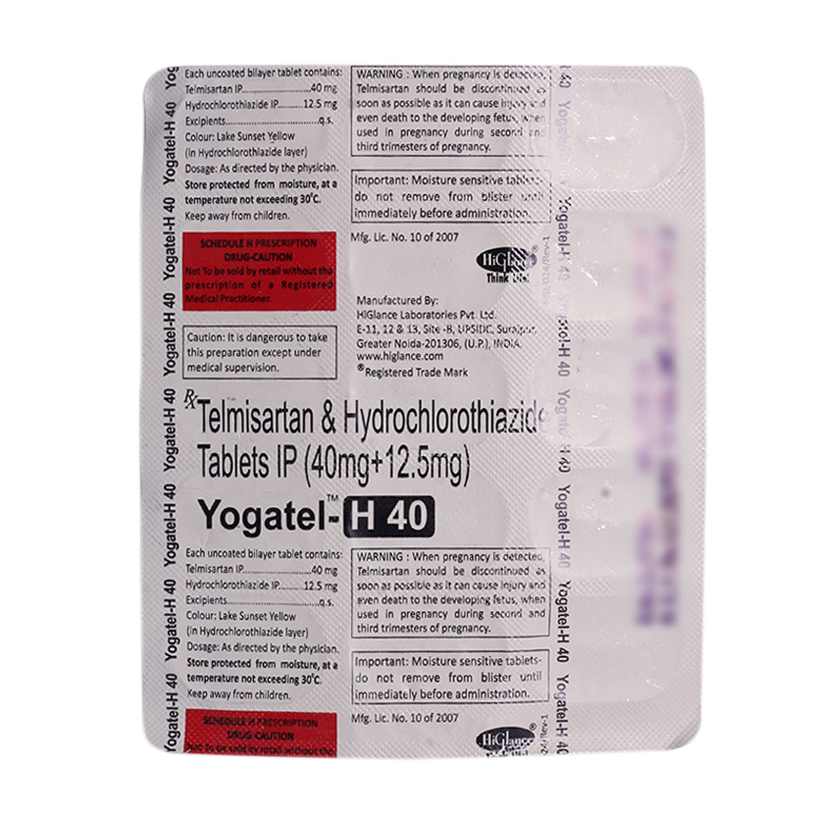 Yogatel-H 40 Tablet 15'S Price, Uses, Side Effects, Composition ...