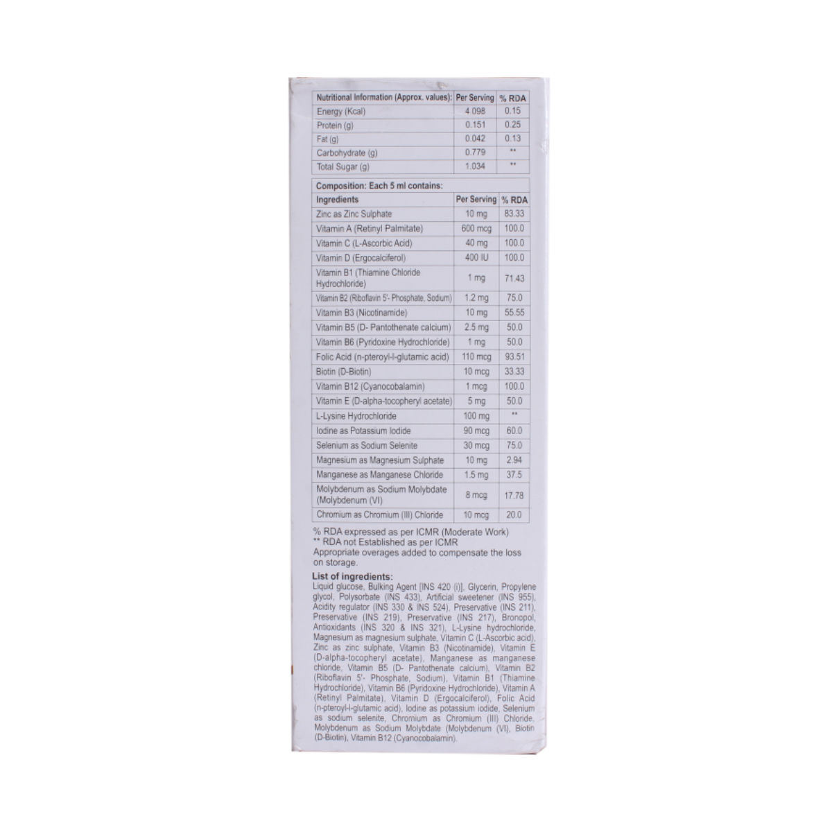 Zac-D Plus Syrup 200 ml Price, Uses, Side Effects, Composition - Apollo ...