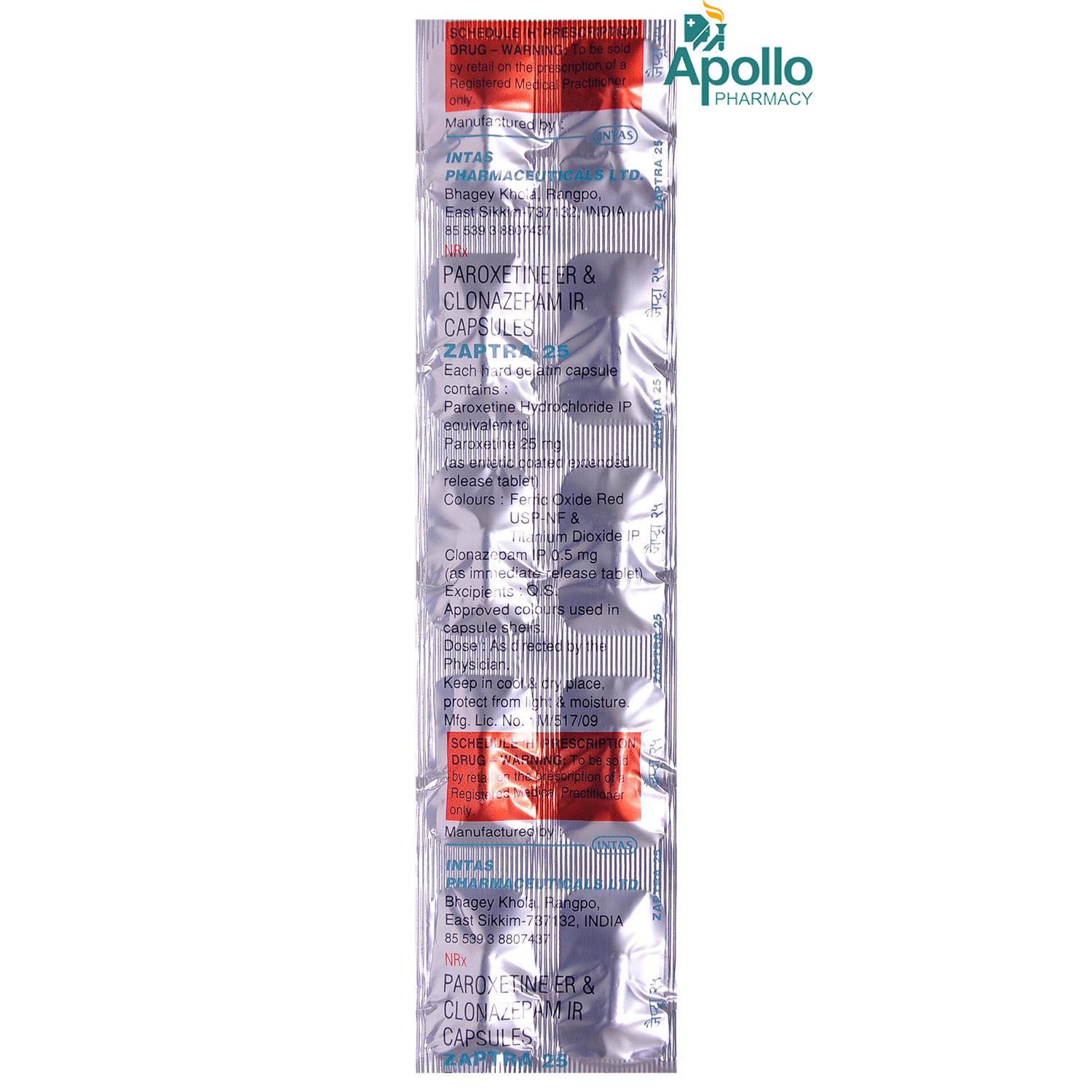 Zaptra 25 Capsule 10's Price, Uses, Side Effects, Composition - Apollo ...