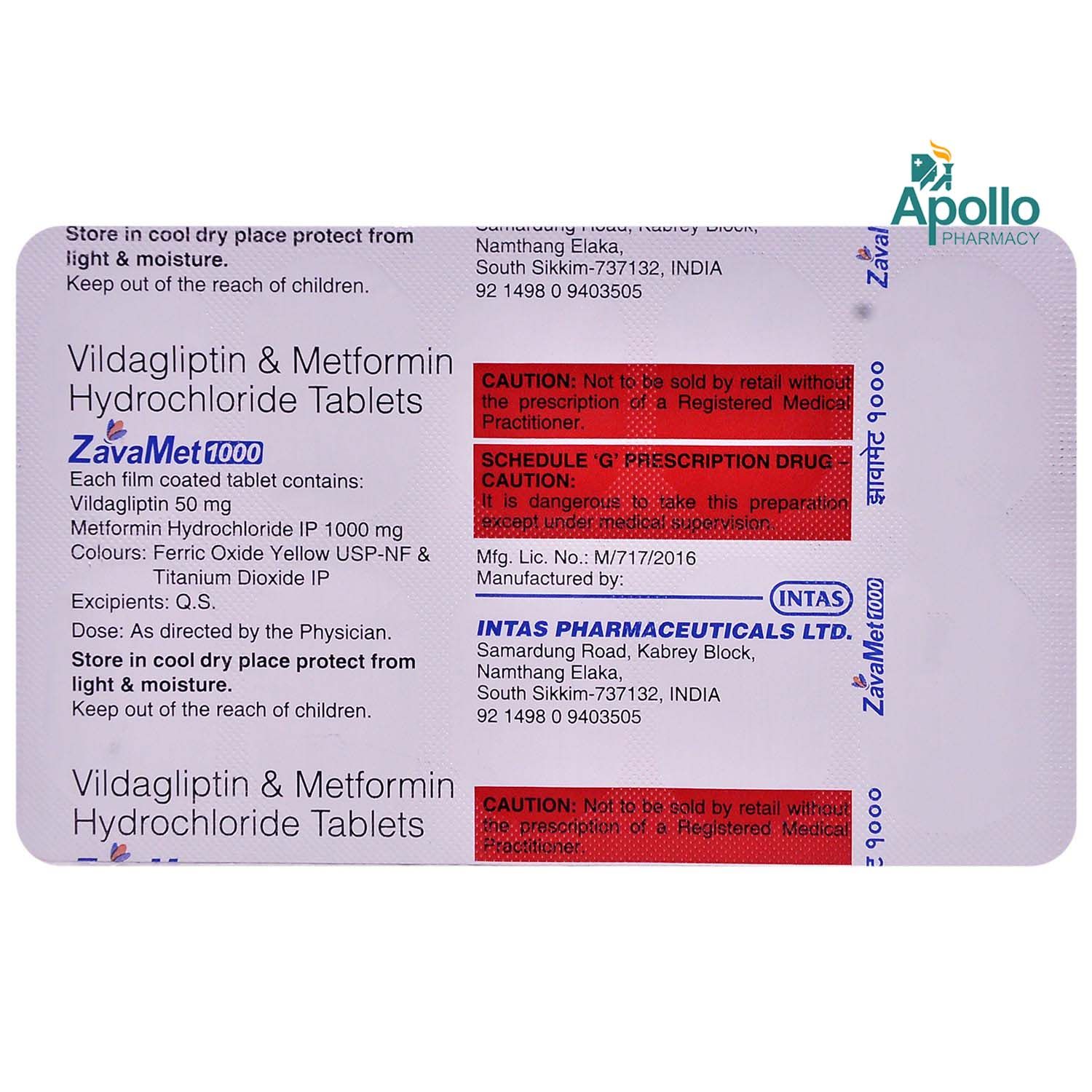 Zavamet 1000 Tablet 10's Price, Uses, Side Effects, Composition ...