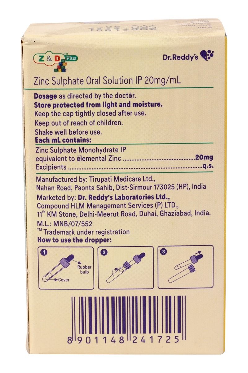 Z & D Plus Oral Solution 15 ml Price, Uses, Side Effects, Composition ...