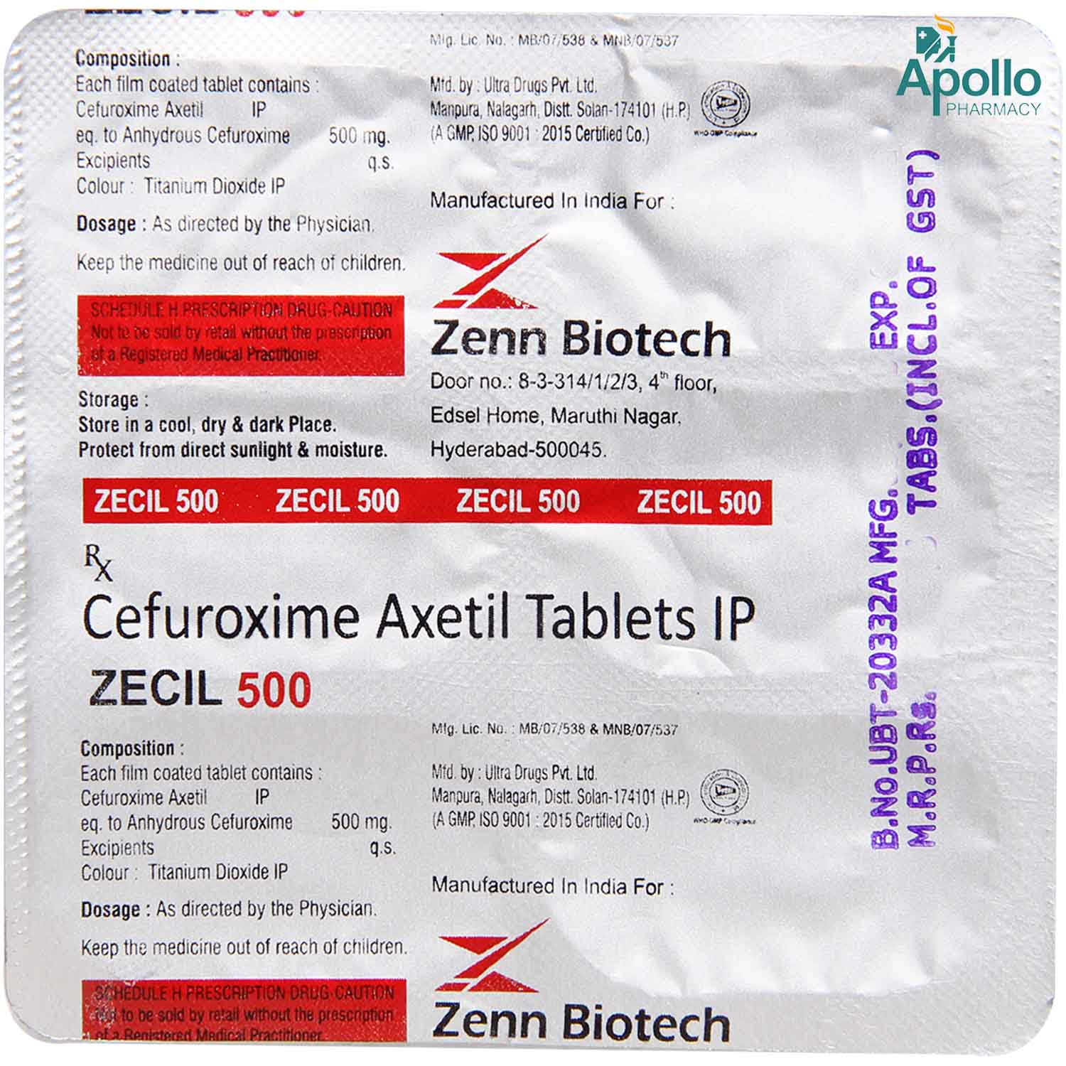 ZECIL 500MG TABLET 6'S Price, Uses, Side Effects, Composition - Apollo ...