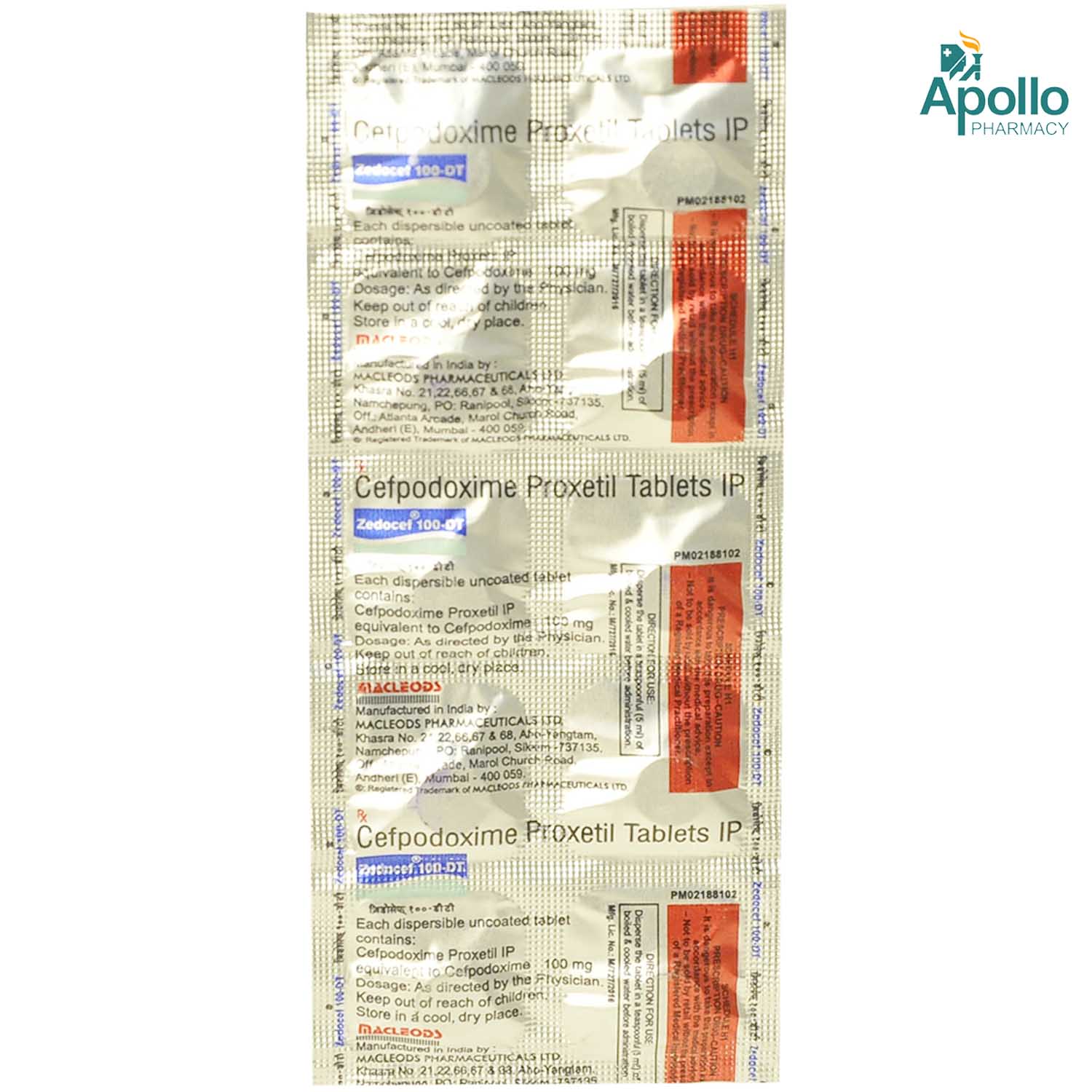 Zedocef Dt 100 mg Tablet 10's Price, Uses, Side Effects, Composition ...