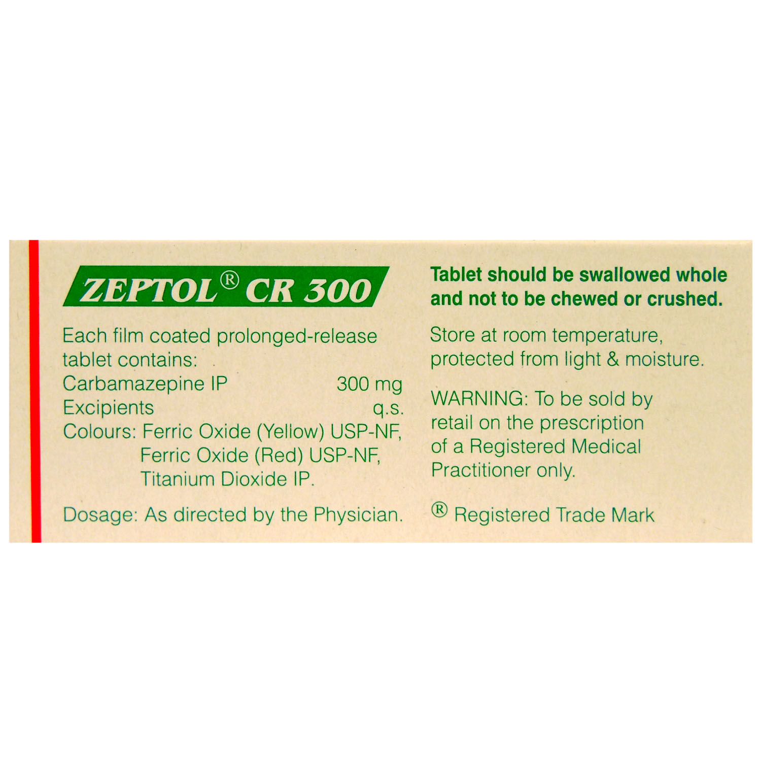 Zeptol CR 300 Tablet 10's Price, Uses, Side Effects, Composition ...