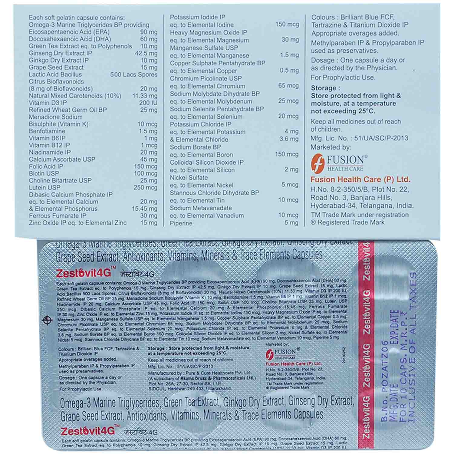 ZESTOVIT 4G SOFTGEL CAPSULE 10'S Price, Uses, Side Effects, Composition ...