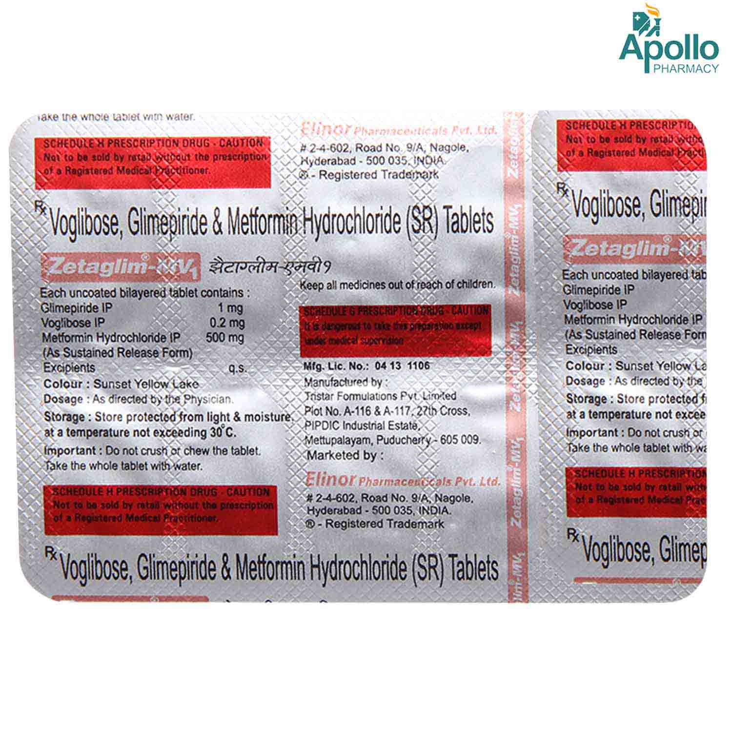 Zetaglim-MV 1 Tablet 10's Price, Uses, Side Effects, Composition ...