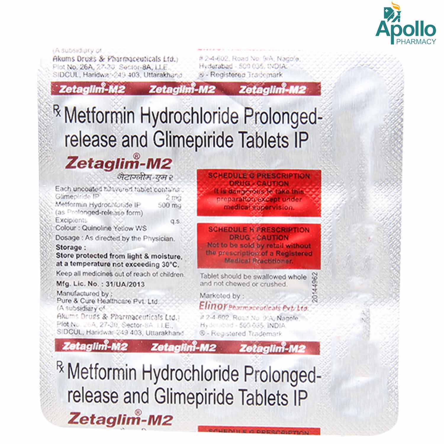 Zetaglim M2 Tablet 15's Price, Uses, Side Effects, Composition - Apollo ...