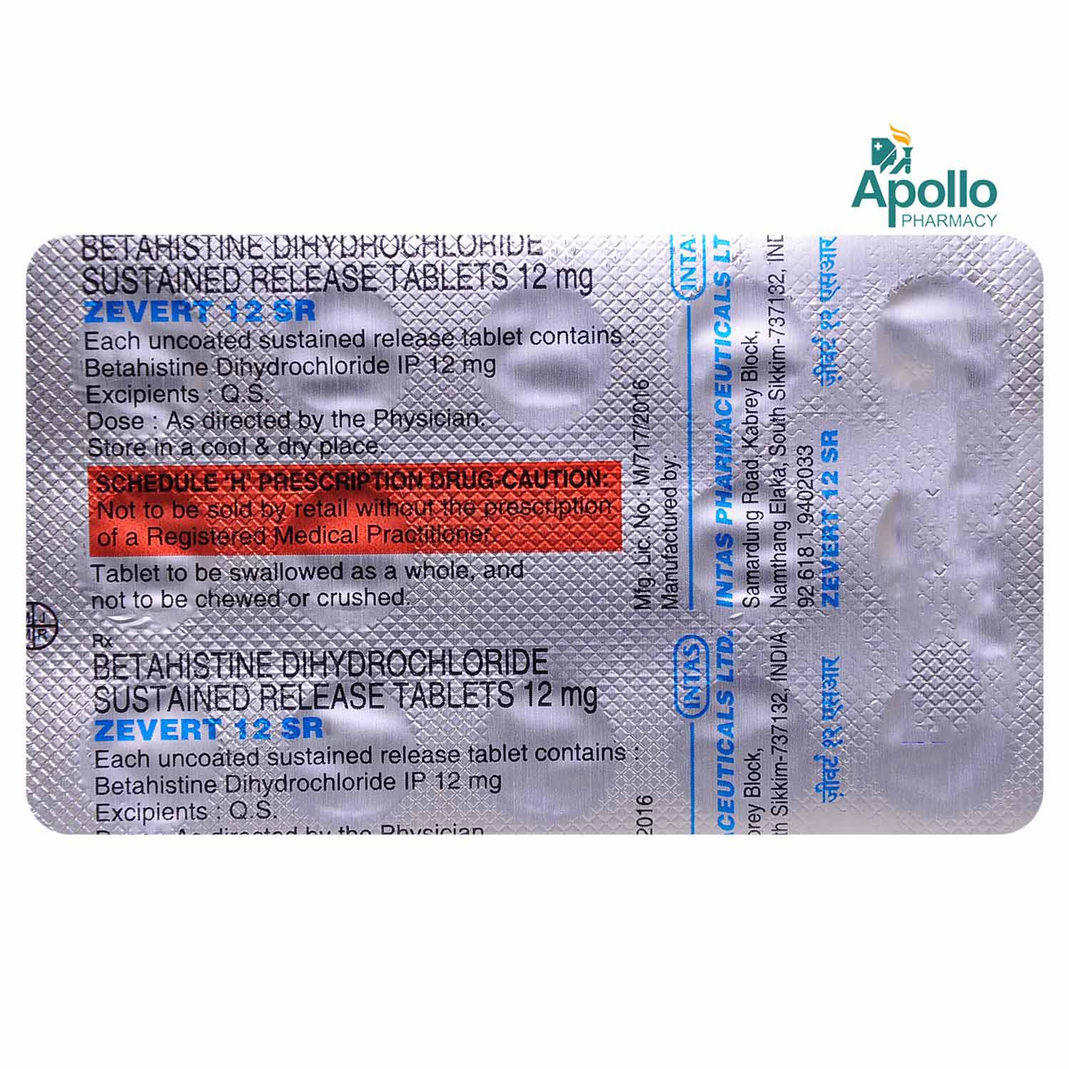 ZEVERT SR 12MG TABLET Price, Uses, Side Effects, Composition - Apollo ...