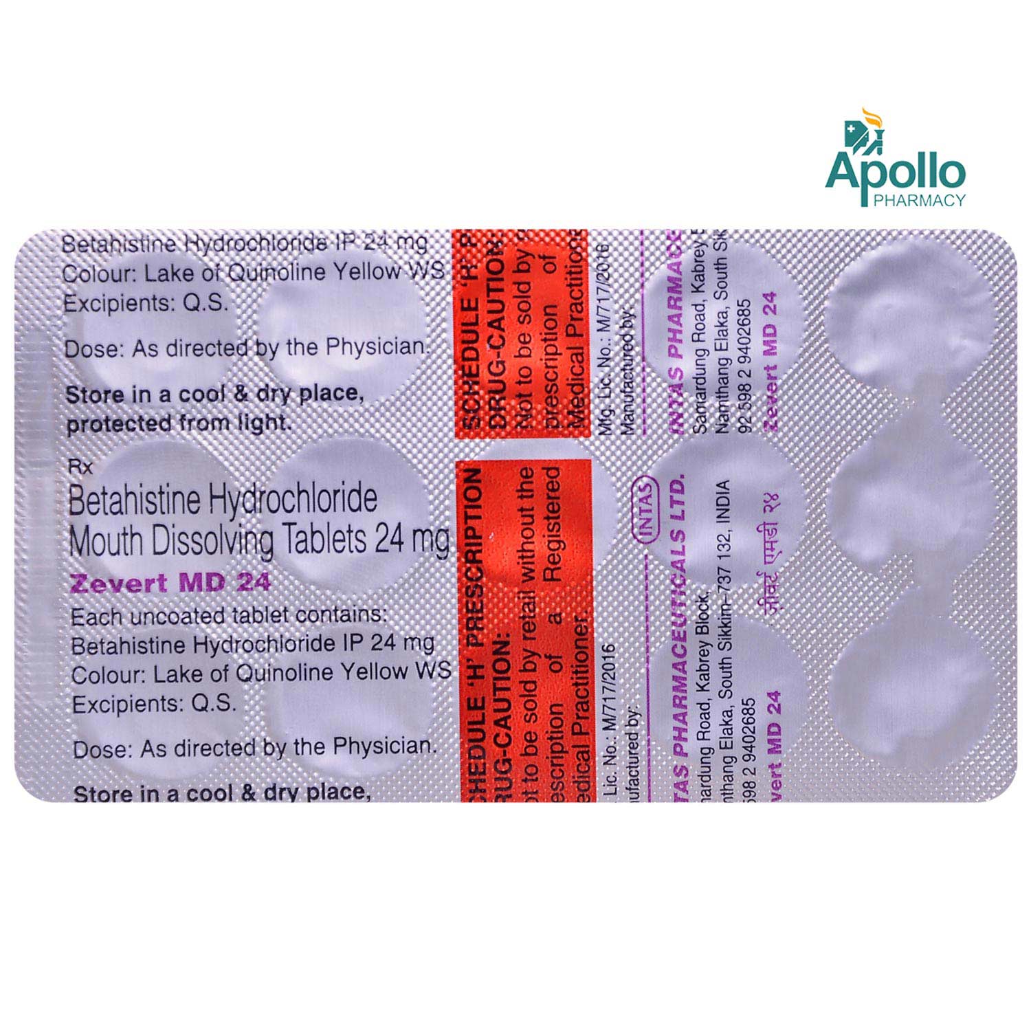 Zevert MD 24 Tablet 15's Price, Uses, Side Effects, Composition ...