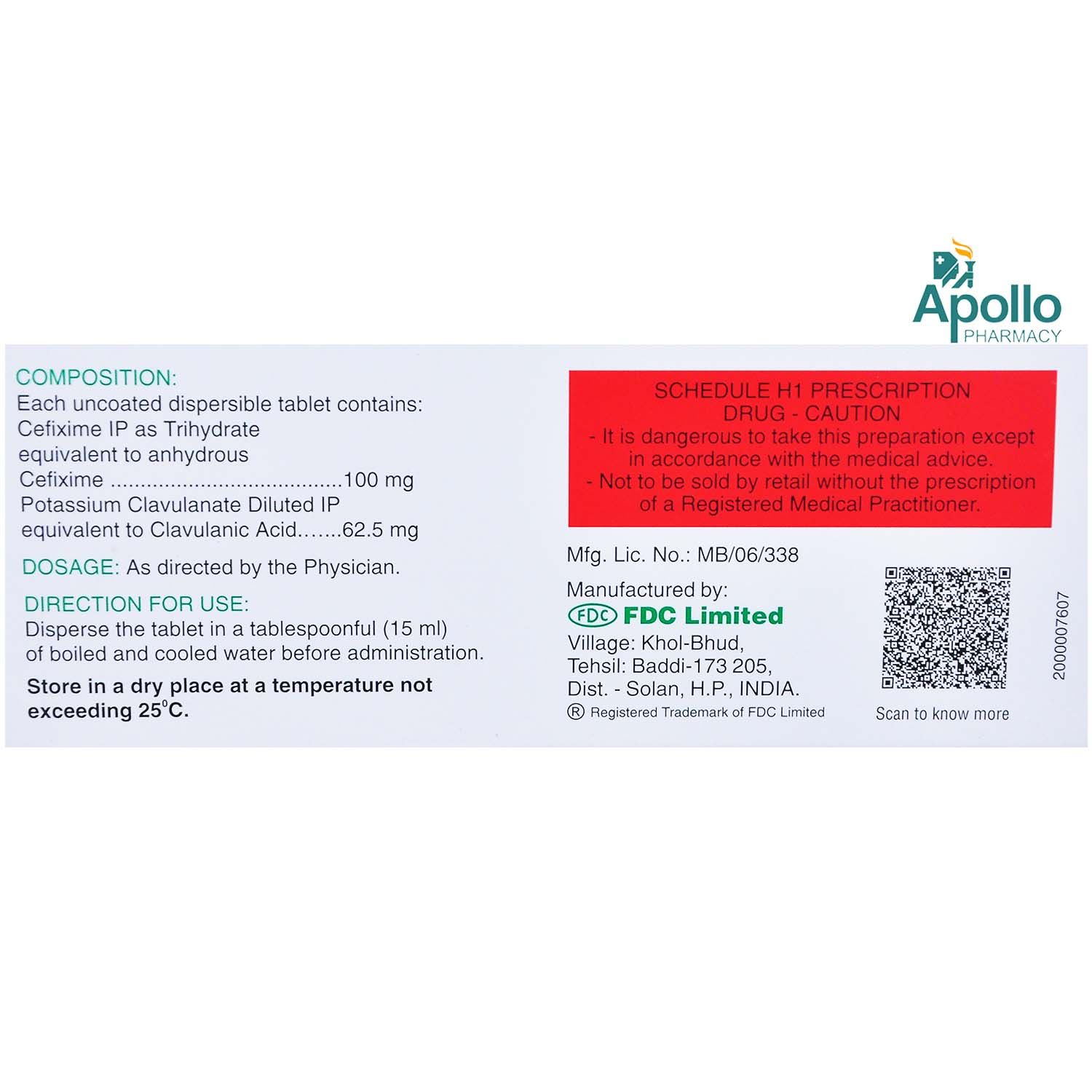 Zifi CV 100 DT Tablet 10's Price, Uses, Side Effects, Composition ...