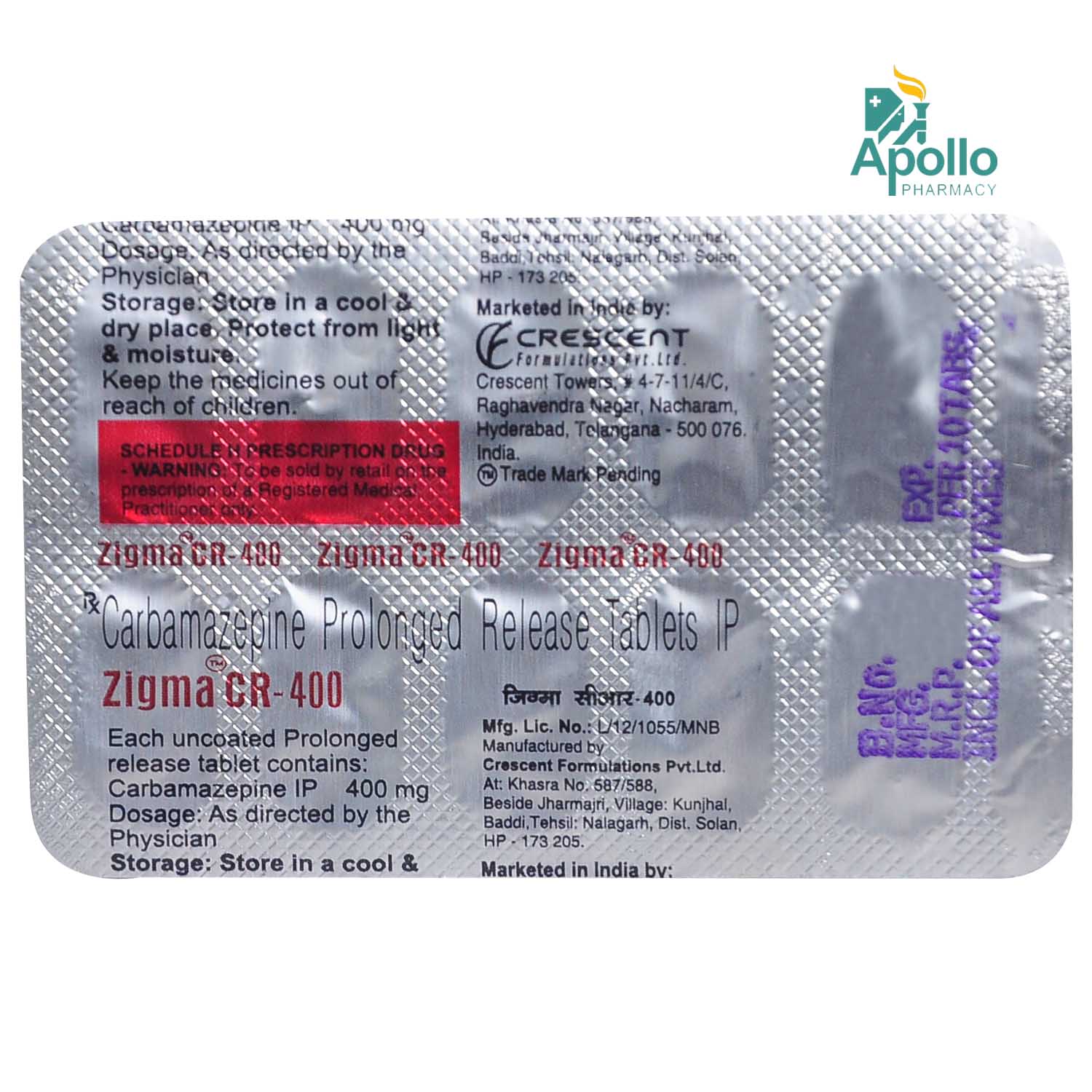 ZIGMA CR 400MG TABLET Price, Uses, Side Effects, Composition - Apollo ...