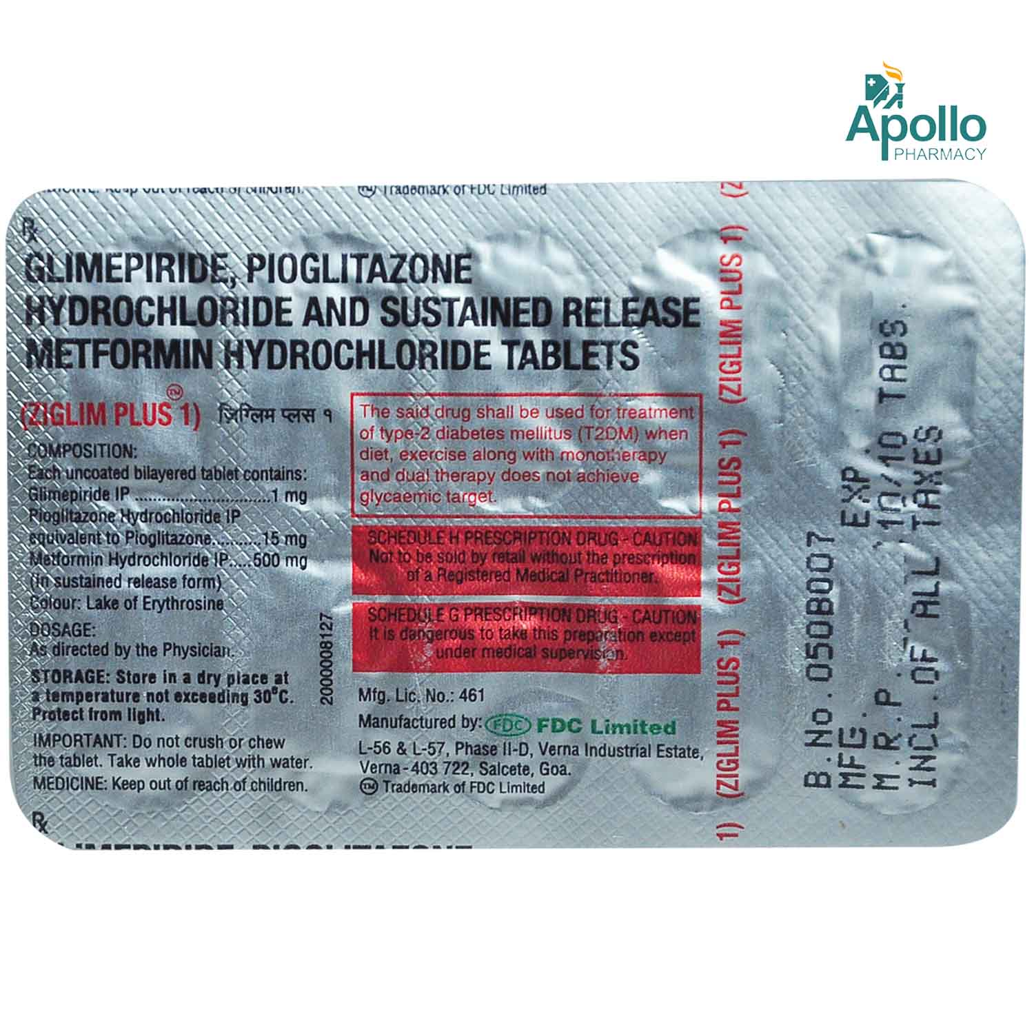 ZIGLIM PLUS 1MG TABLET Price, Uses, Side Effects, Composition - Apollo ...