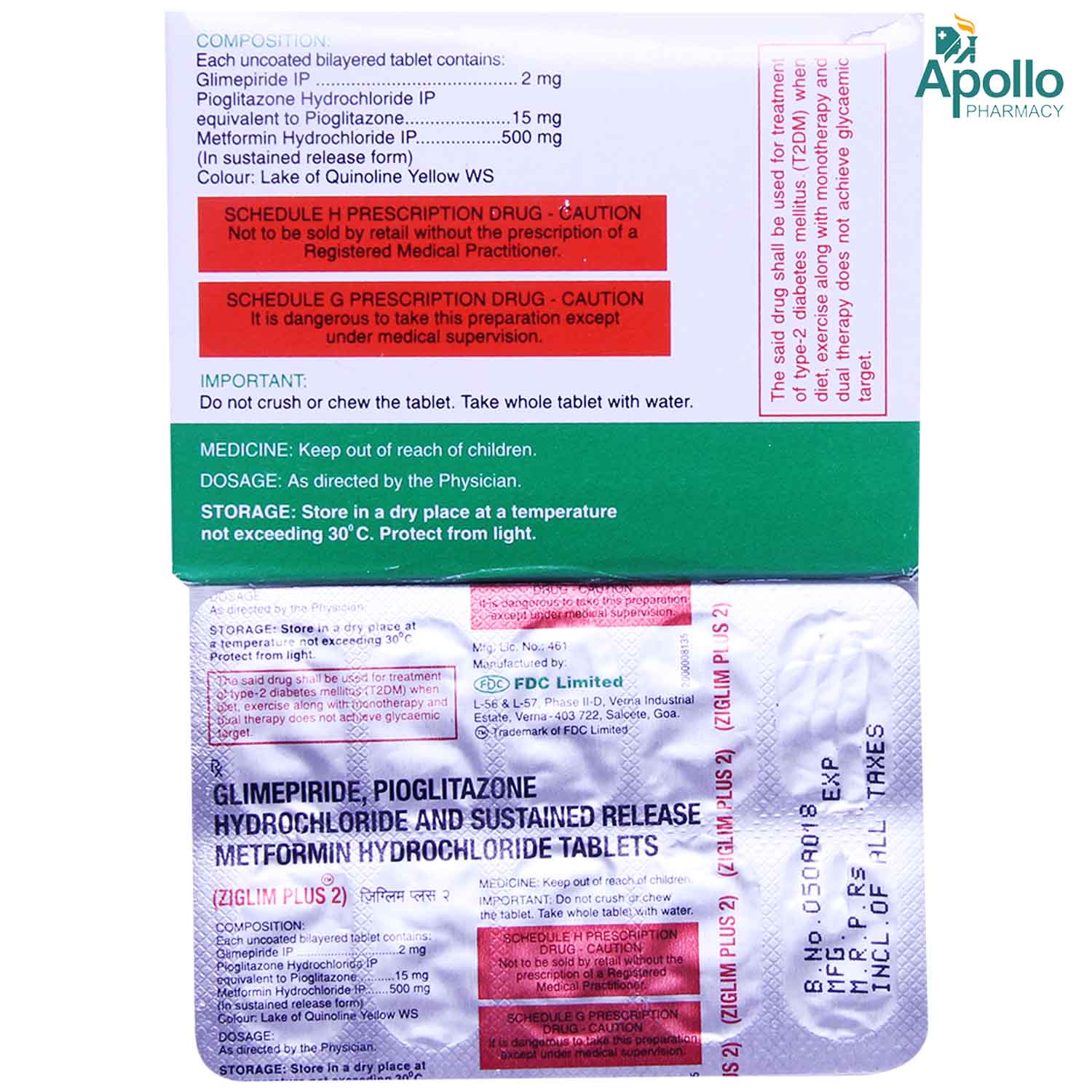 Ziglim Plus 2 Tablet 10's Price, Uses, Side Effects, Composition ...