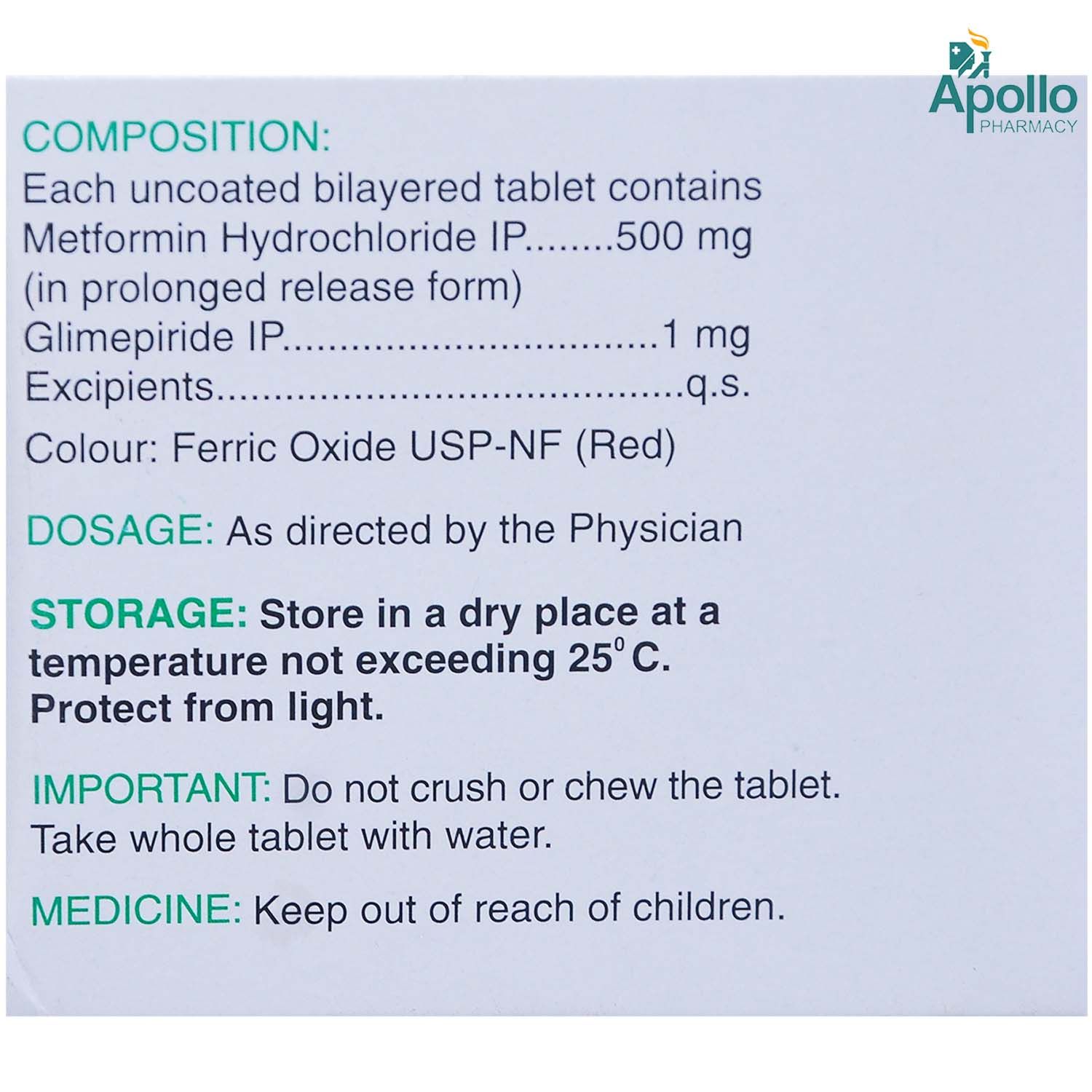 Ziglim M 1 Tablet 15's Price, Uses, Side Effects, Composition - Apollo ...