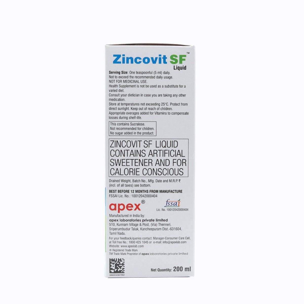 Zincovit Sf Liquid 200 ml Price, Uses, Side Effects, Composition ...