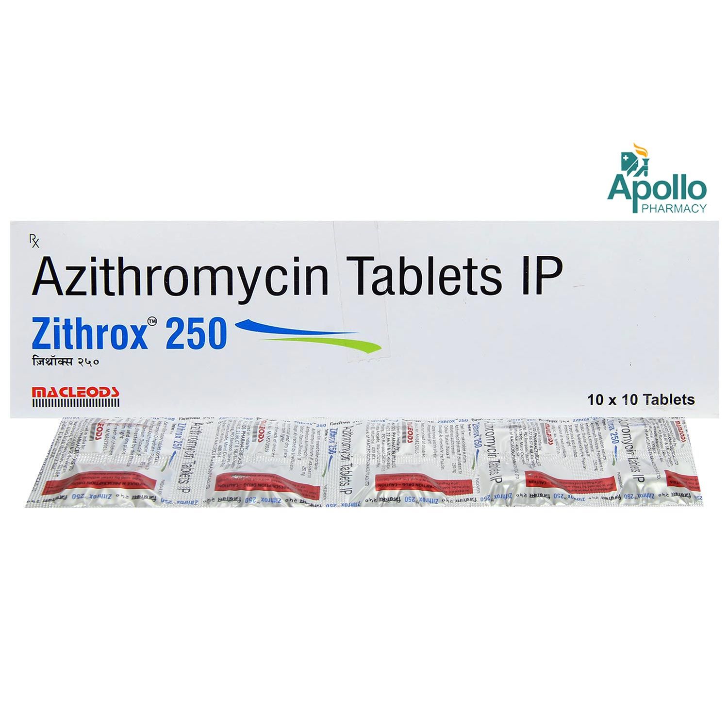 Zithrox 250 Tablet 10's Price, Uses, Side Effects, Composition - Apollo ...