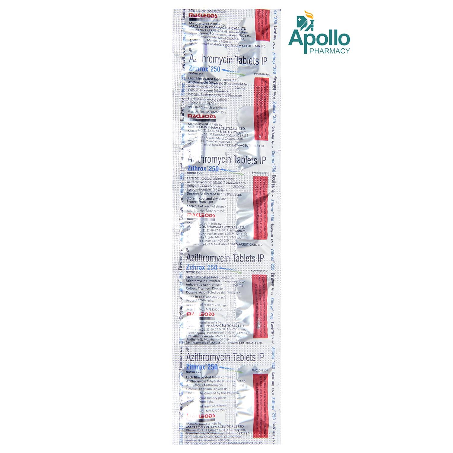 Zithrox 250 Tablet 10's Price, Uses, Side Effects, Composition - Apollo ...