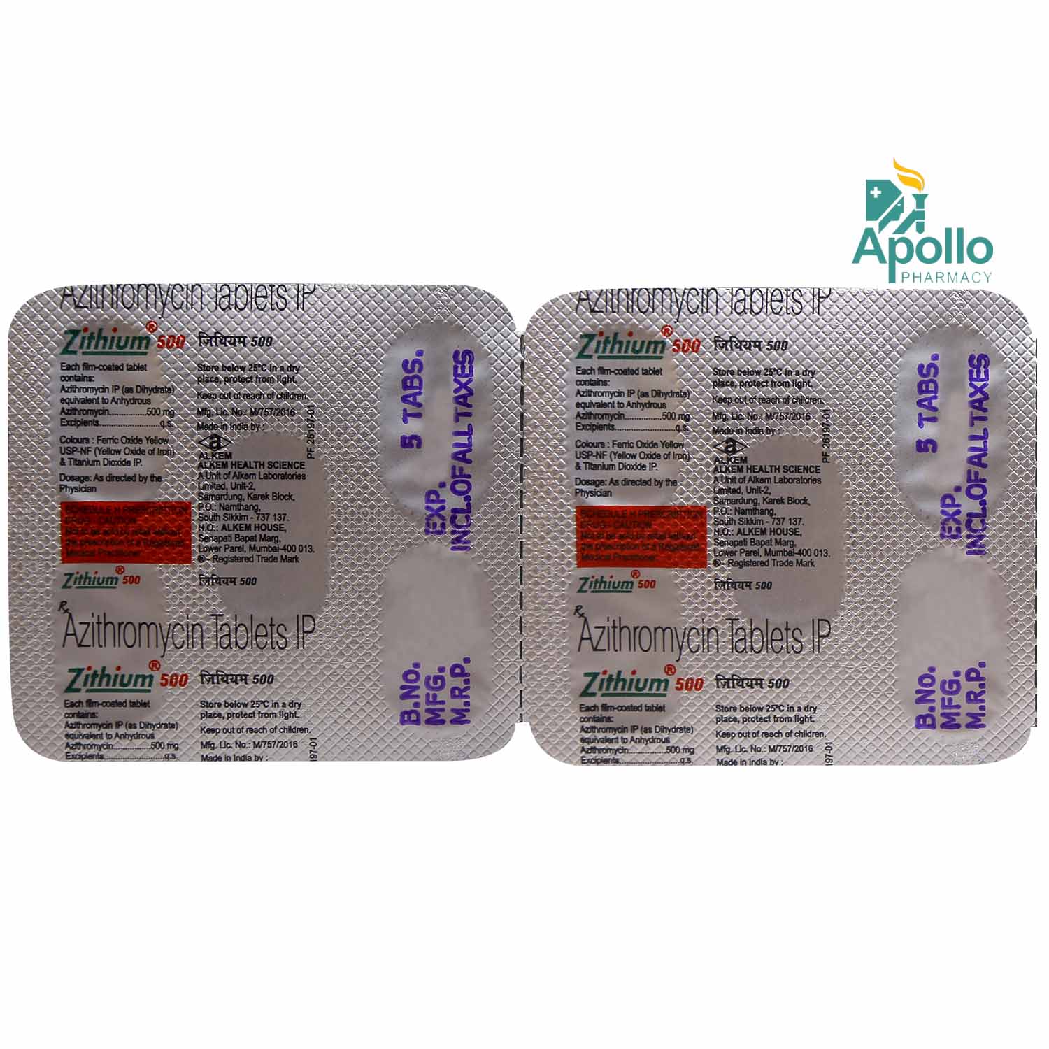 Zithium 500mg Tablet 5's Price, Uses, Side Effects, Composition ...