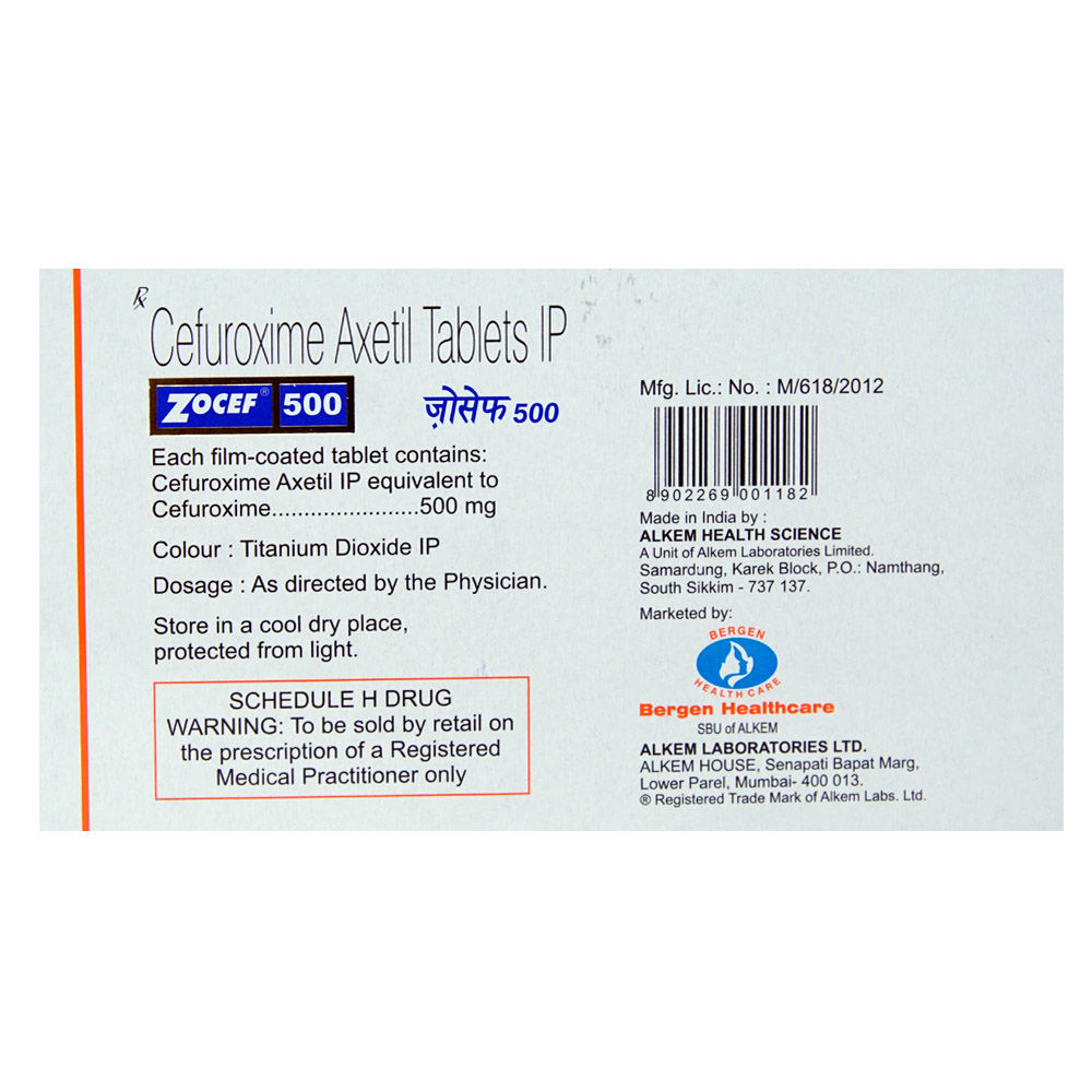 Zocef 500 Tablet 10's Price, Uses, Side Effects, Composition - Apollo ...