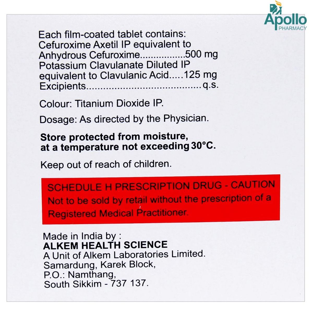 Zocef CV 500 Tablet 6's Price, Uses, Side Effects, Composition - Apollo ...