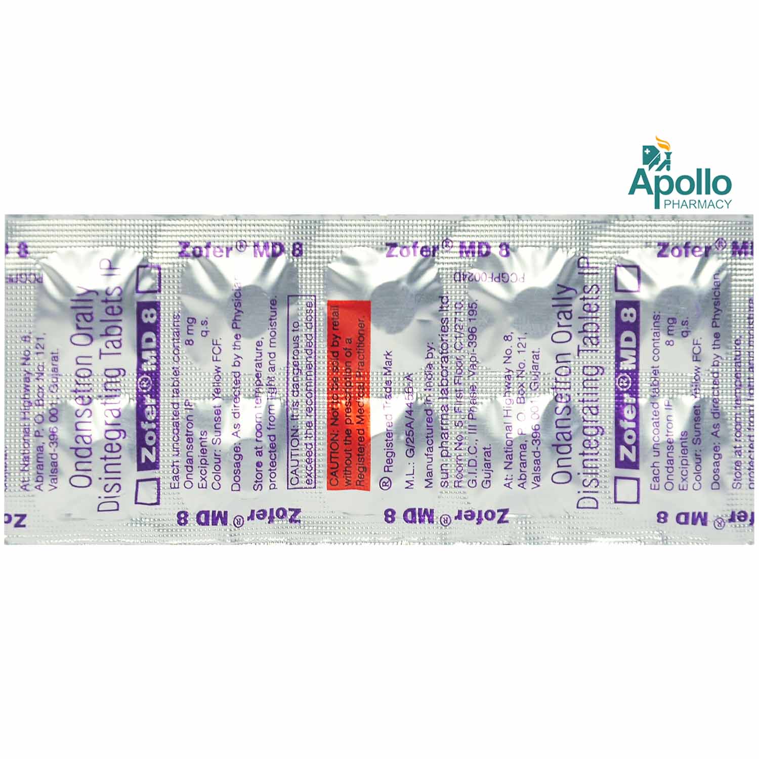 Zofer MD 8 Tablet 10's Price, Uses, Side Effects, Composition - Apollo ...