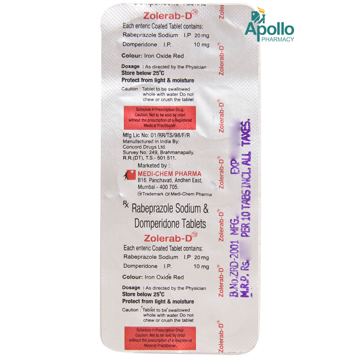 Zolerab D Tablet 10's Price, Uses, Side Effects, Composition - Apollo ...