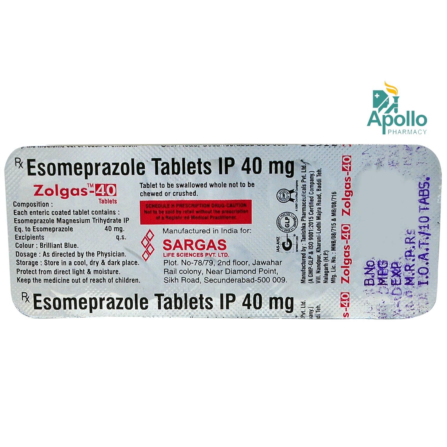 Zolgas 40 Tablet 10's Price, Uses, Side Effects, Composition - Apollo ...