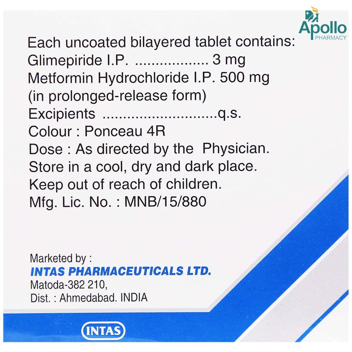 Zoryl-M 3 Tablet 15's Price, Uses, Side Effects, Composition - Apollo Pharmacy