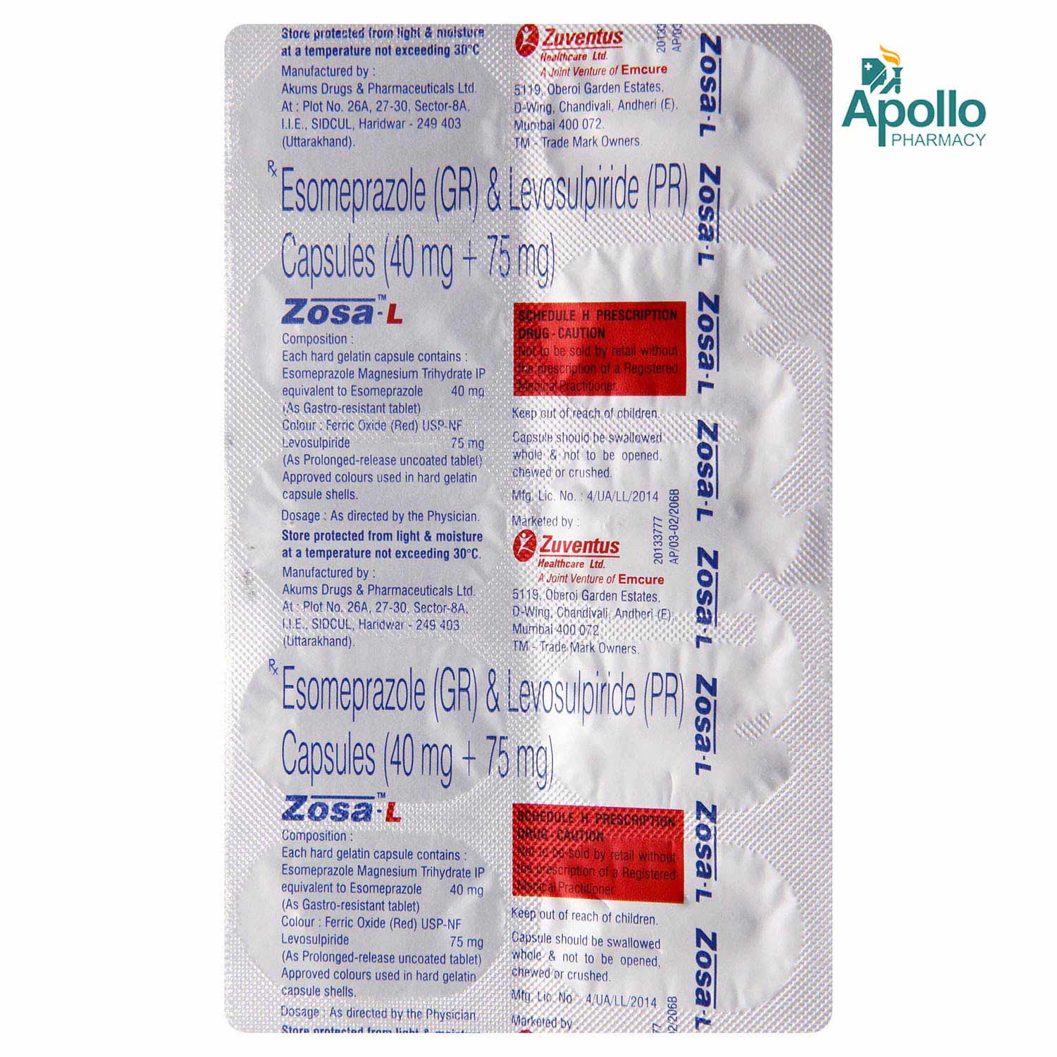 Zosa L Capsule 10's Price, Uses, Side Effects, Composition - Apollo ...