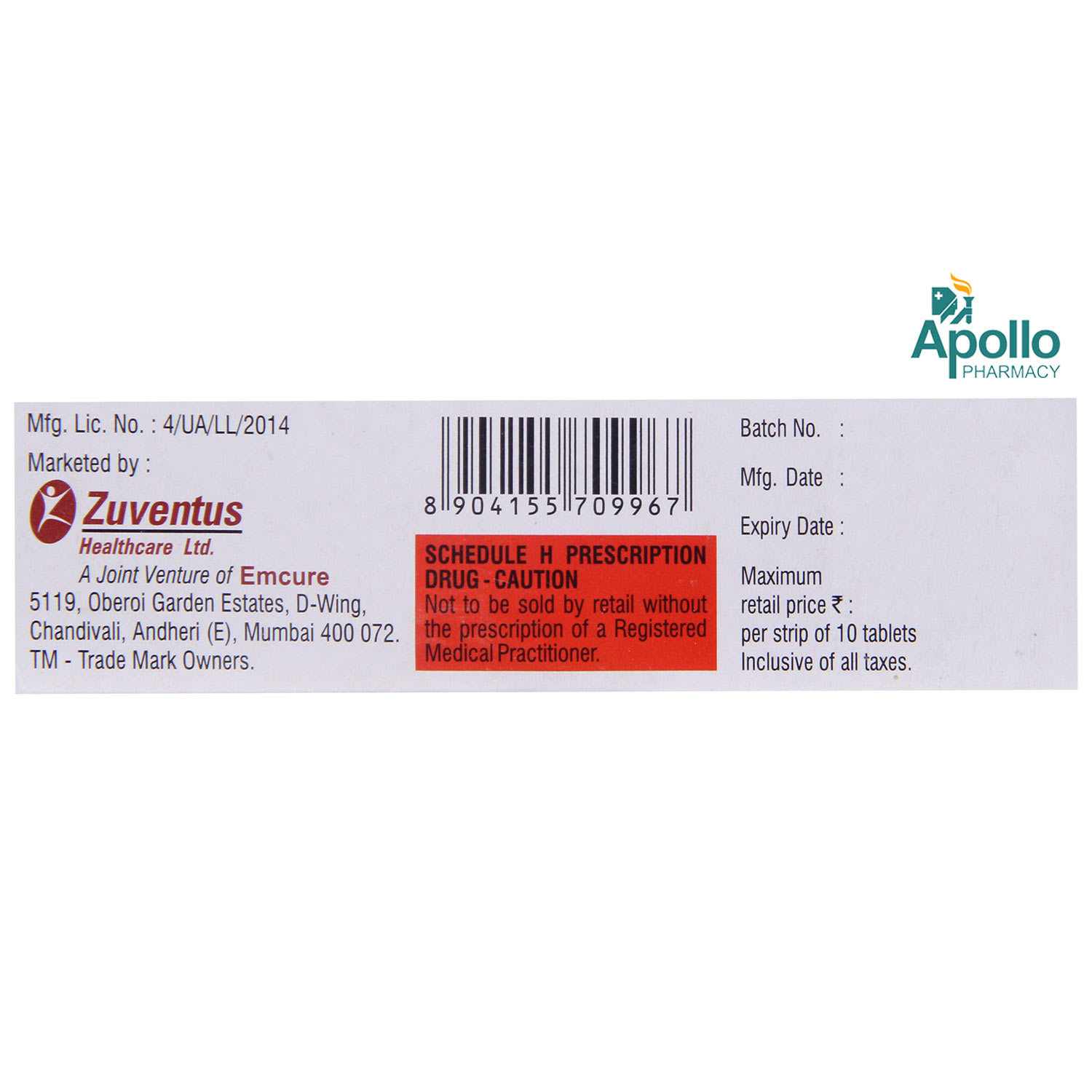 Zosa 40 Tablet 10's Price, Uses, Side Effects, Composition - Apollo ...