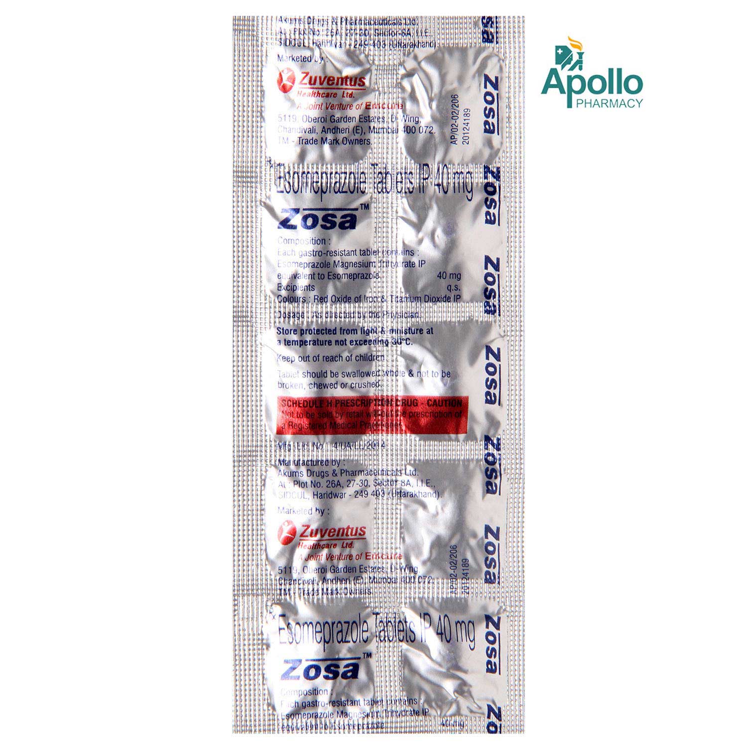 Zosa 40 Tablet 10's Price, Uses, Side Effects, Composition - Apollo ...