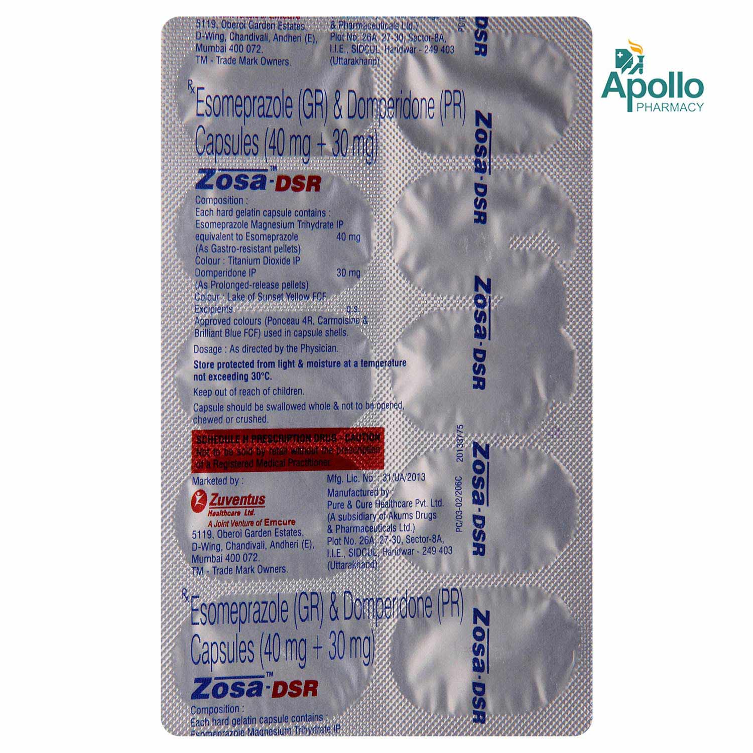 Zosa-DSR Capsule 10's Price, Uses, Side Effects, Composition - Apollo ...