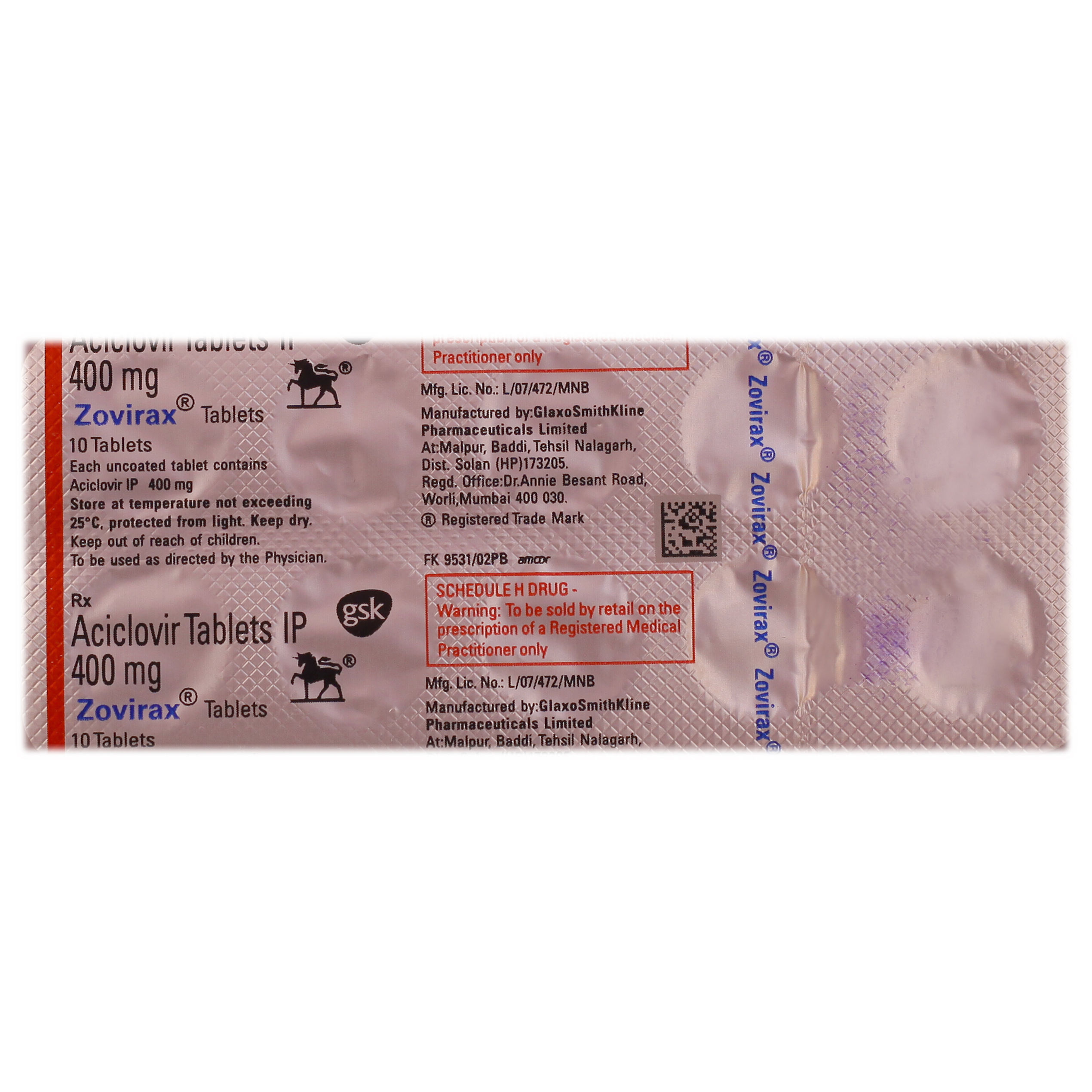 Zovirax 400 Tablet 10's Price, Uses, Side Effects, Composition - Apollo ...