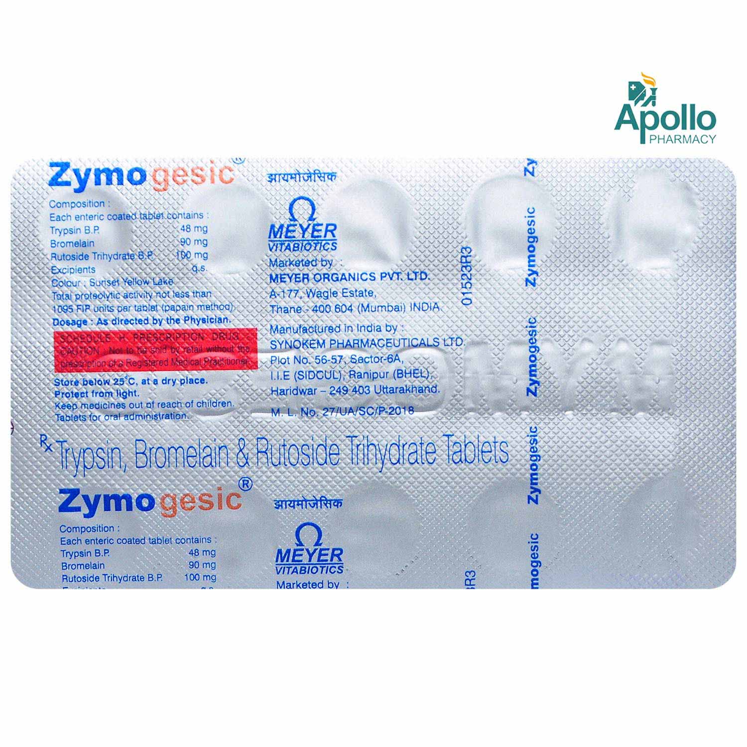 Zymogesic Tablet 10's Price, Uses, Side Effects, Composition - Apollo ...