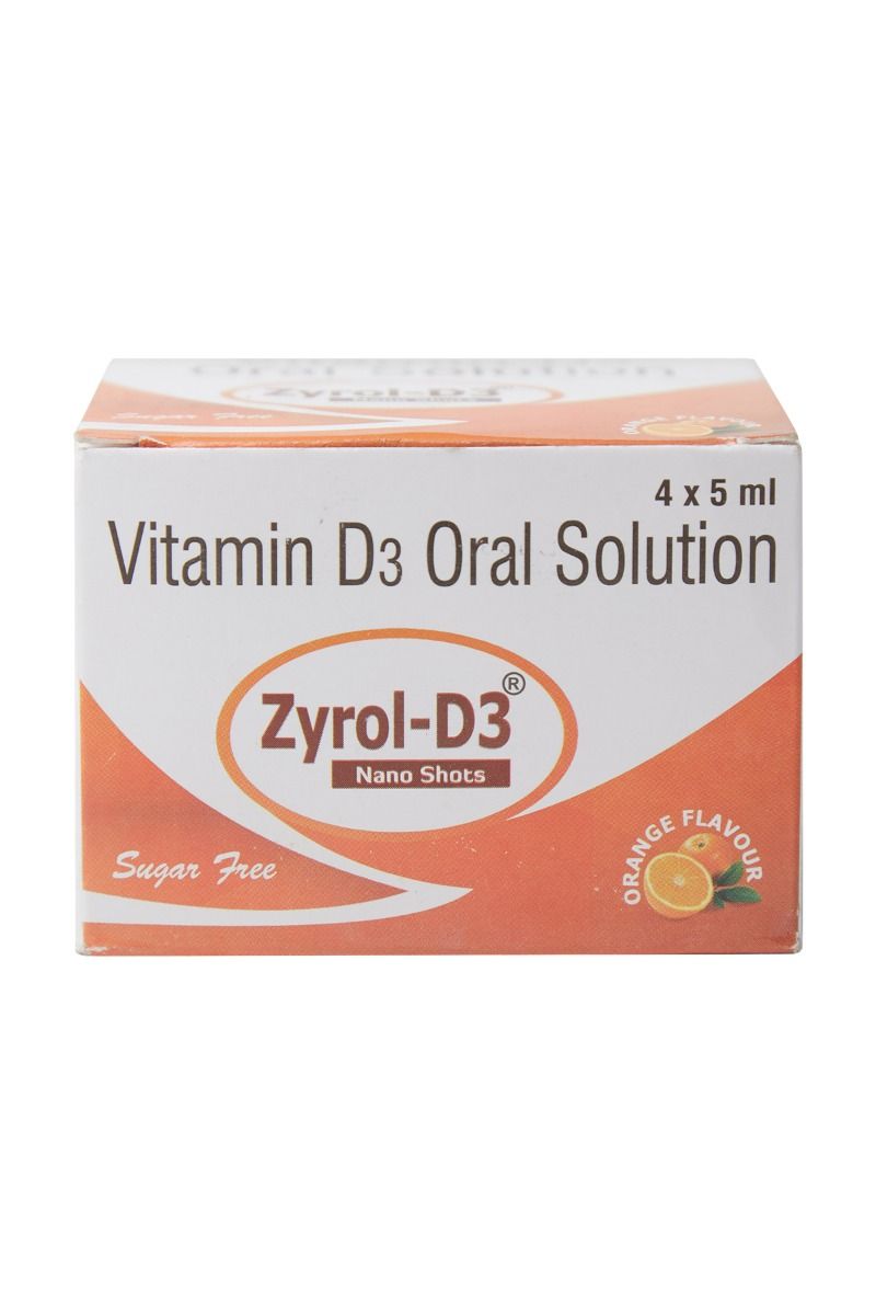 Zyrol-D3 Nano Shots Sugar Free Orange Flavour Oral Solution 4 x 5 ml ...