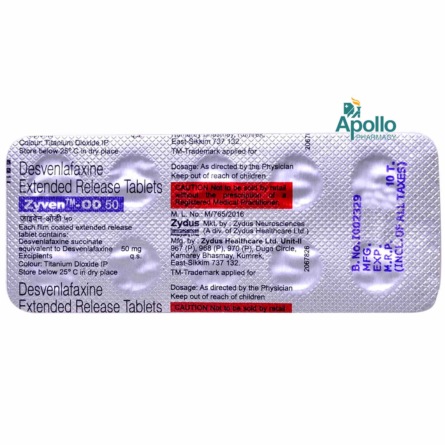 ZYVEN OD 50MG TABLET Price, Uses, Side Effects, Composition - Apollo ...